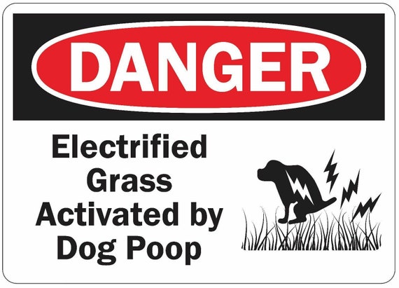 Dog Poo Poop Warning Caution Danger Sign Self Adhesive Sticker | Etsy