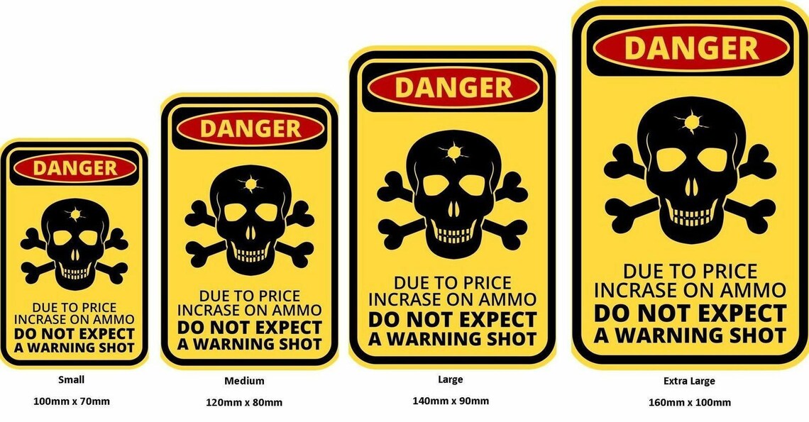 Funny Warning Sign Danger Do Not Expect A Warning Shot Sticker - Etsy