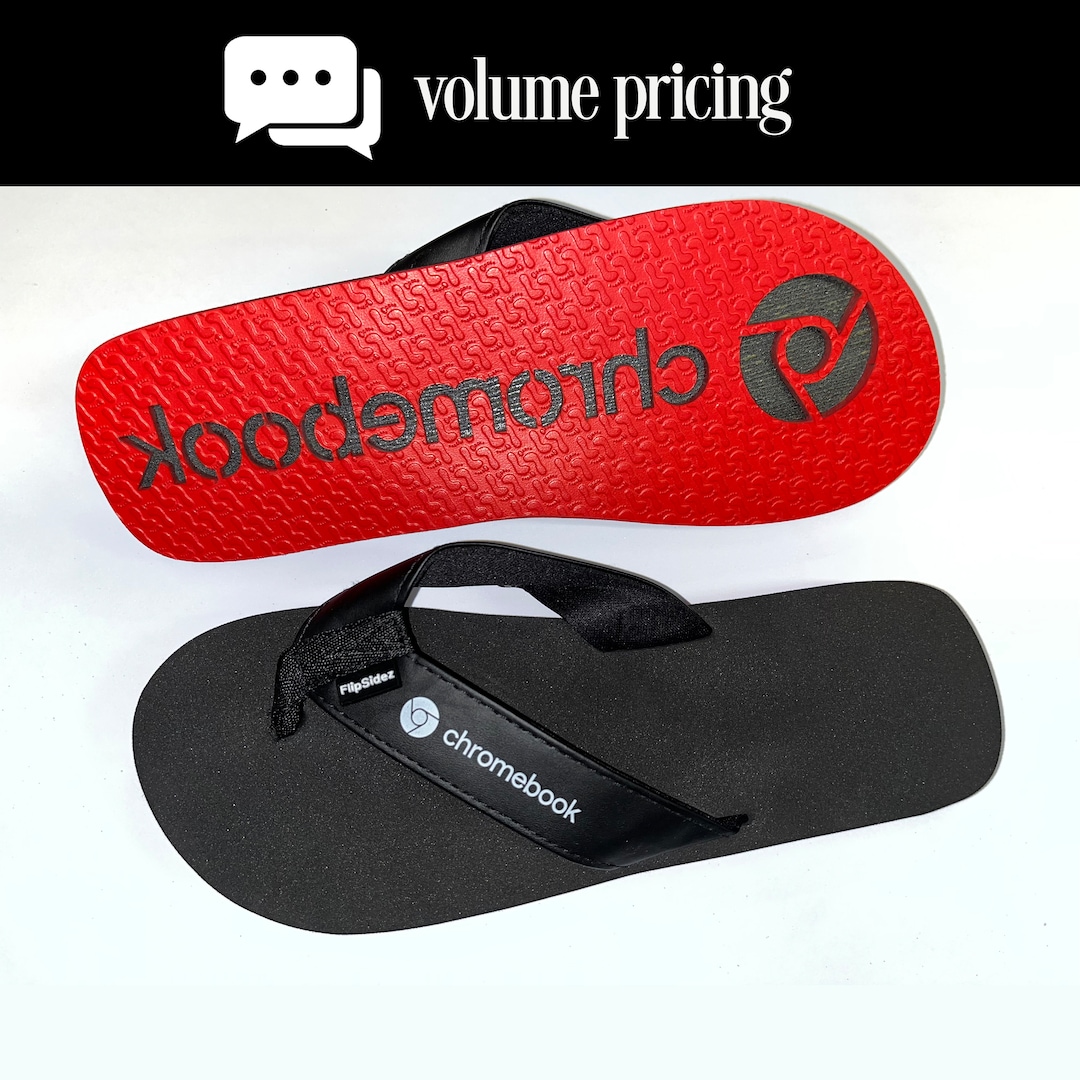 Corporate Sand Imprint Sandals - Flip Flops With Optional Strap or Heel ...