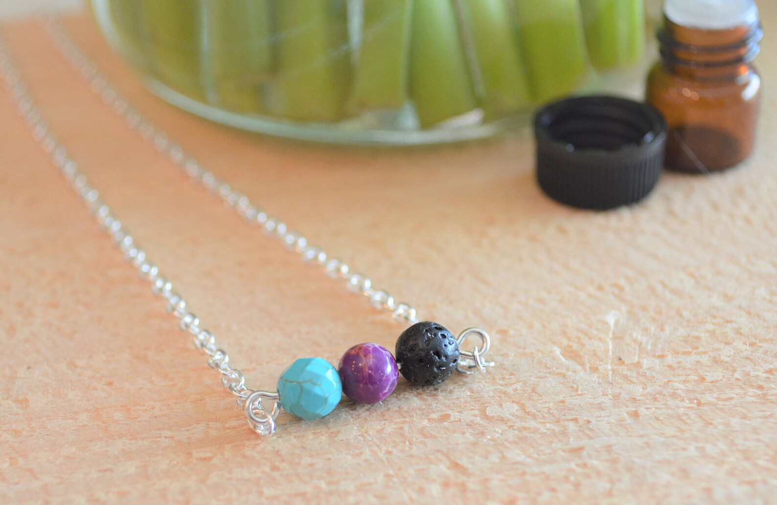 Lava Necklace Essential Oil Necklace Oil Diffuser Necklace | Etsy