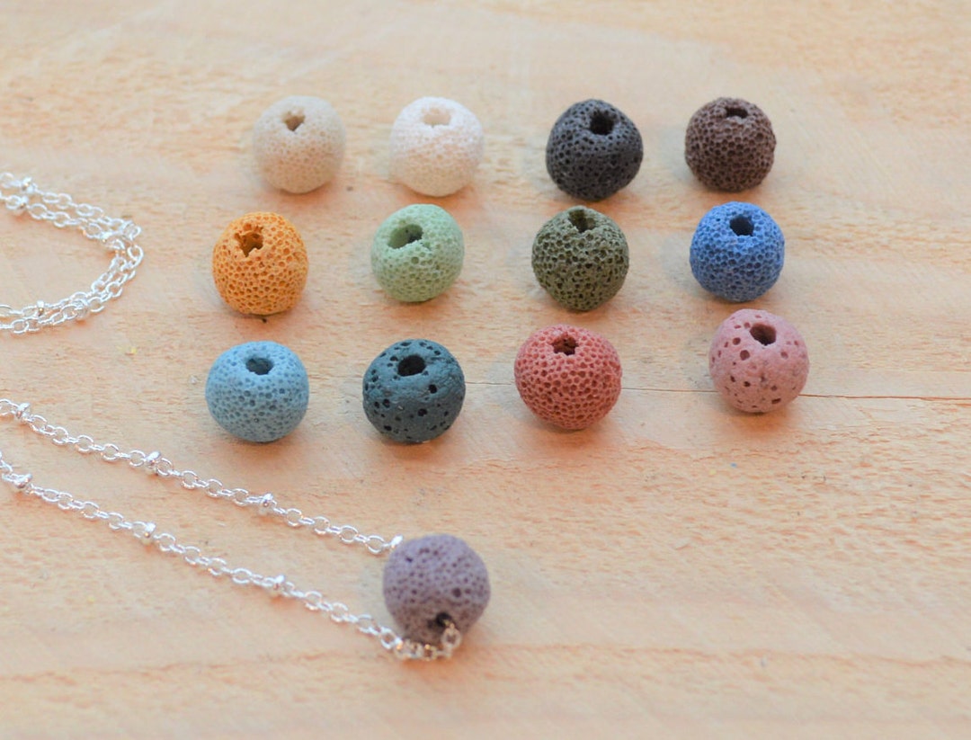 Lava Bead Essential Oil Diffuser Necklace: Aromatherapy Jewelry - Etsy