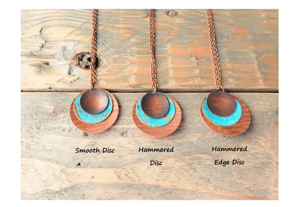Boho Copper Necklace Hammered Copper Necklace and Earring Set Rustic Patina Jewelry for Women 7th Anniversary Gift for Wife Etsy Australia