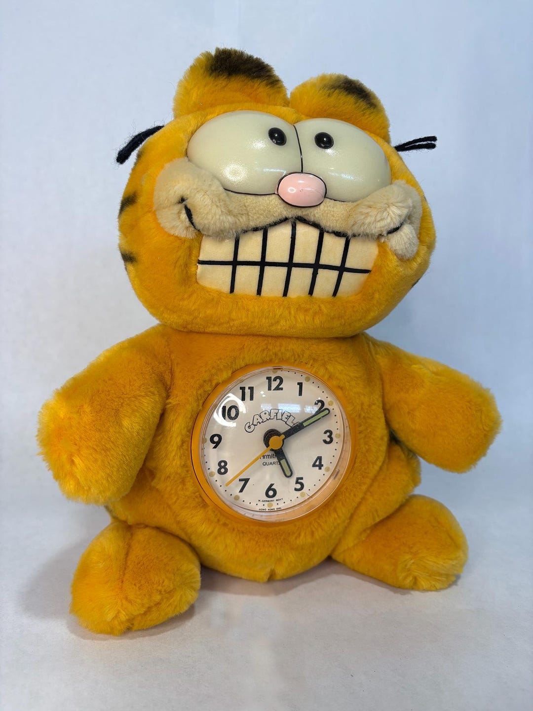 Garfield 1981 Plush With Clock, Glow in the Dark Face and Clock, Great ...