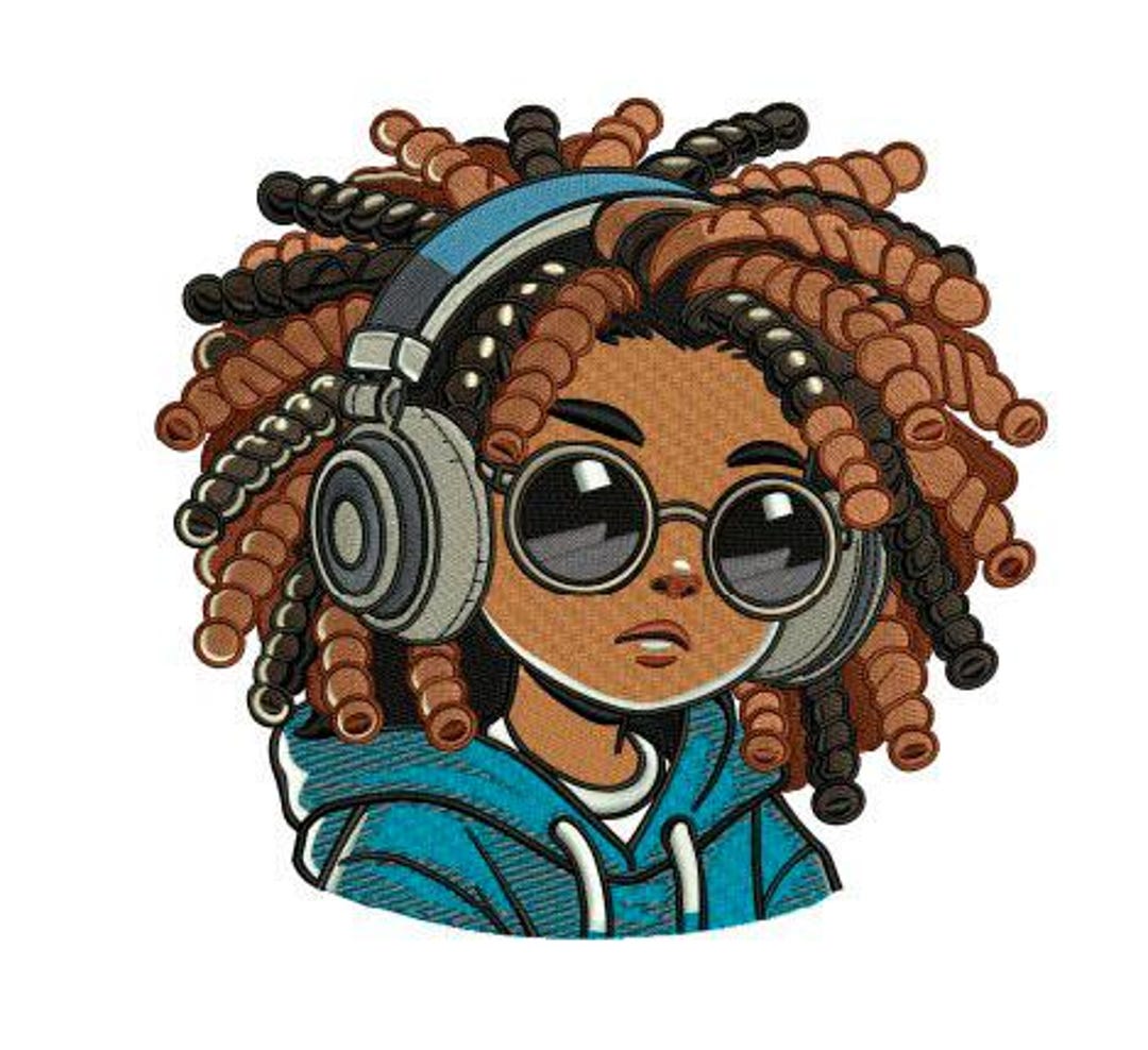 Curly Hair Girl Embroidery Files - Etsy