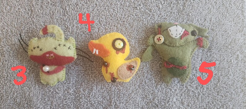 Felt Zombie Brooches With Optional Red Velvet Lined Cardboard Coffin - Etsy