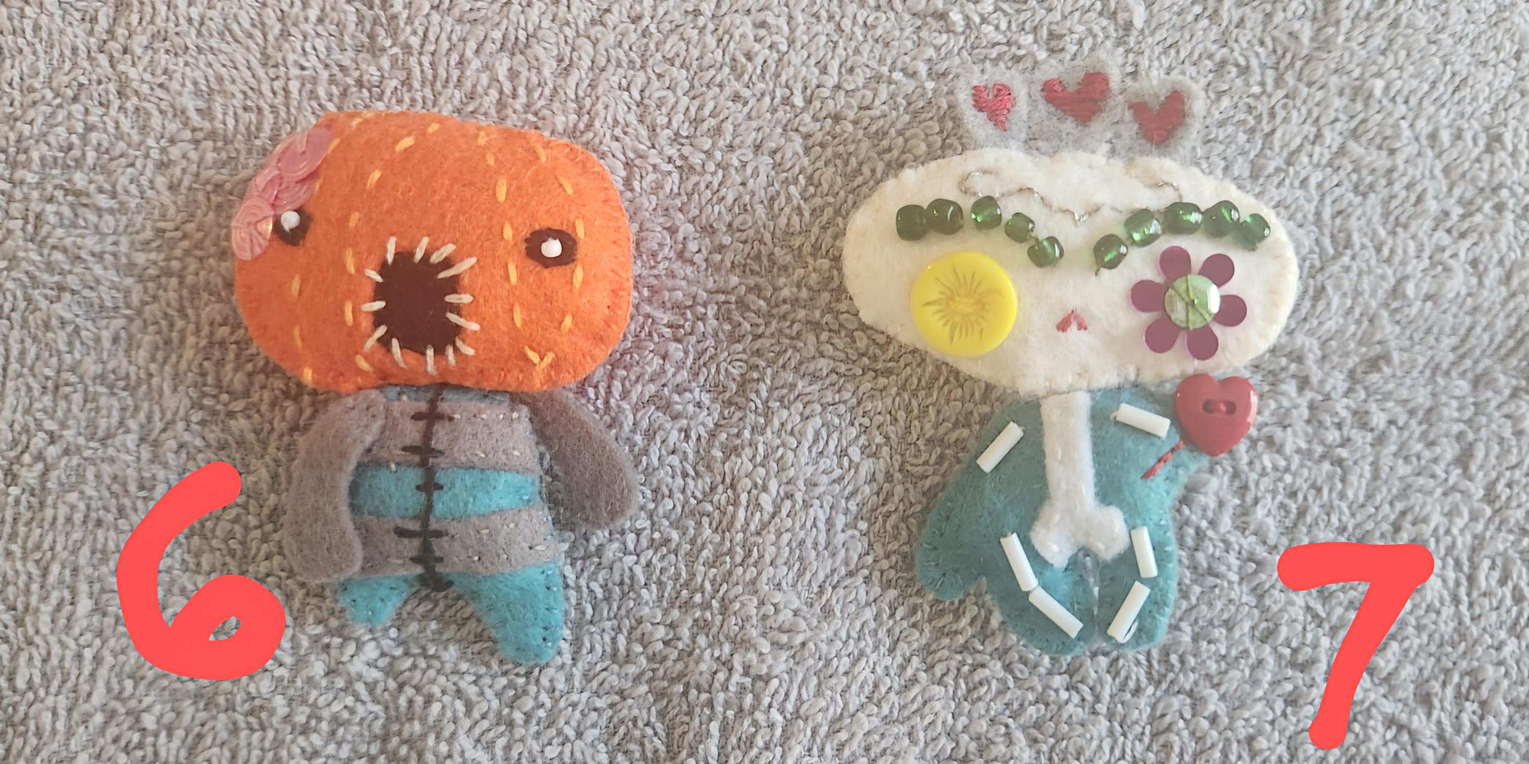 Felt Zombie Brooches With Optional Red Velvet Lined Cardboard Coffin - Etsy