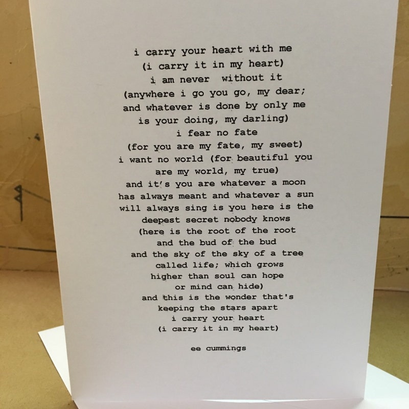 Ee Cummings Poem - Etsy