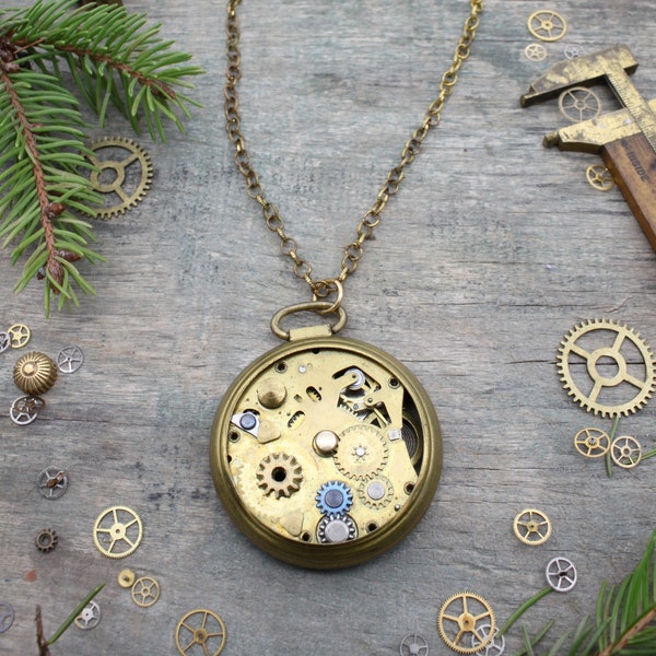 Clockwork Necklace - Etsy