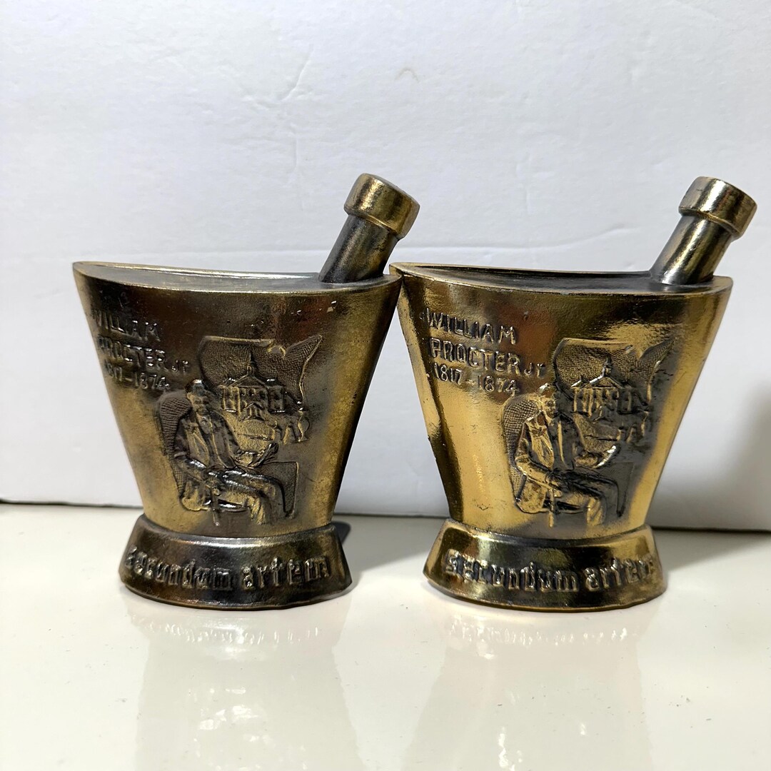 Vintage 1960s William Procter Jr. 1817-1874 Secundum Artem Bookends ...