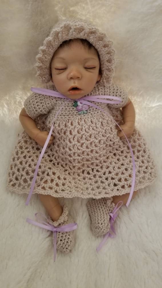 Crochet set fits a 10 ooak baby mini reborn doll like Lilly Loo by ...