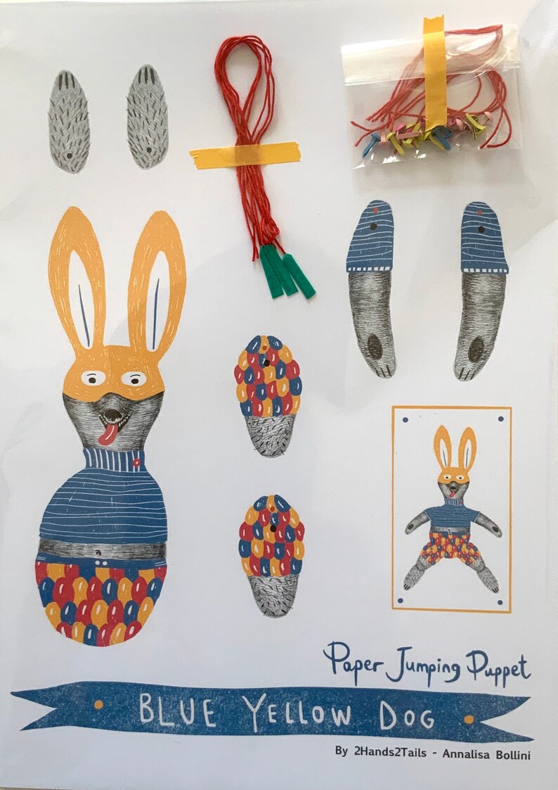 Set of 3 Articulated Paper Jumping Puppets DIY - Etsy