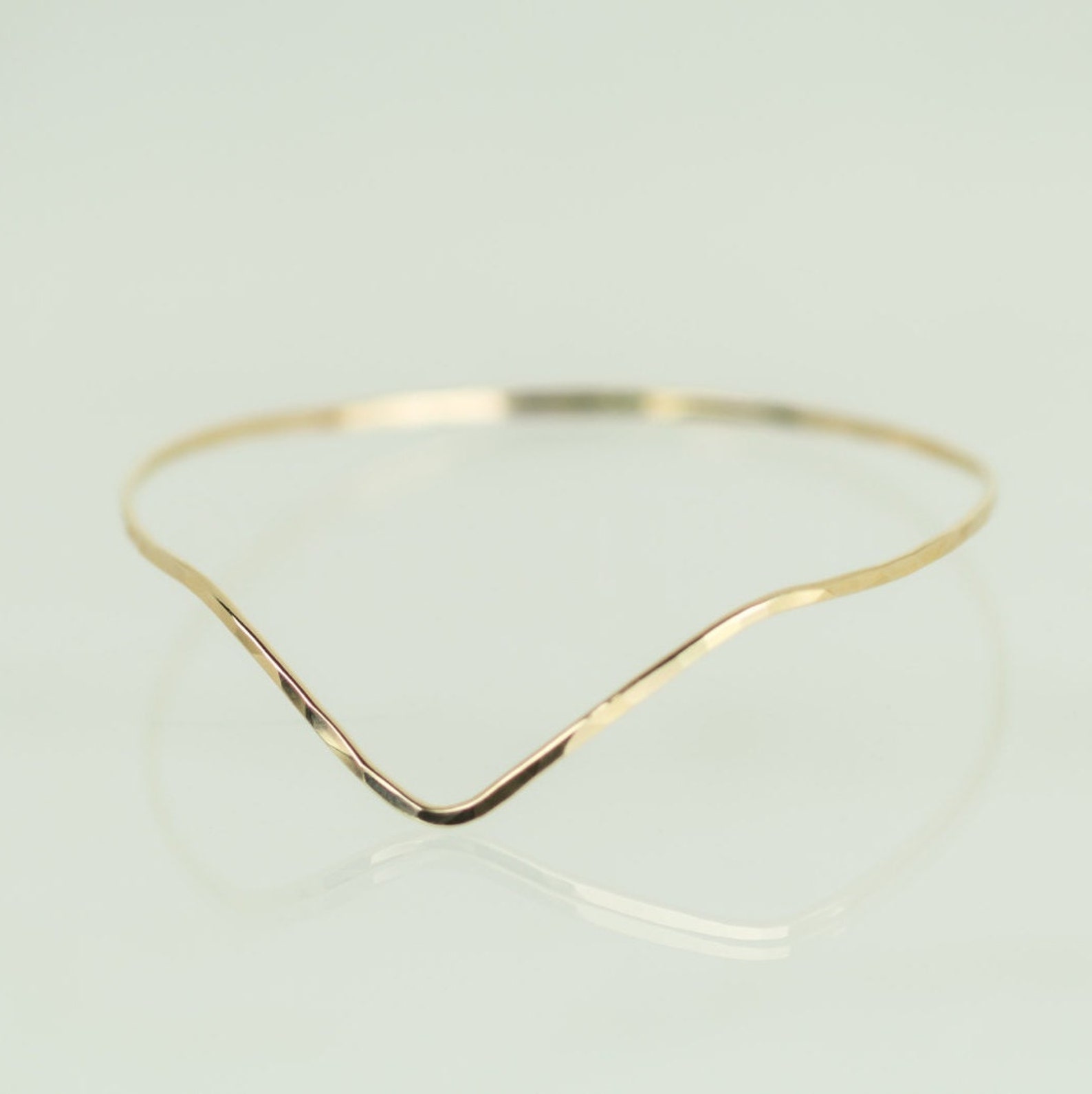 Sterling Silver Bangle Bracelet Chevron Bangle Minimalist - Etsy