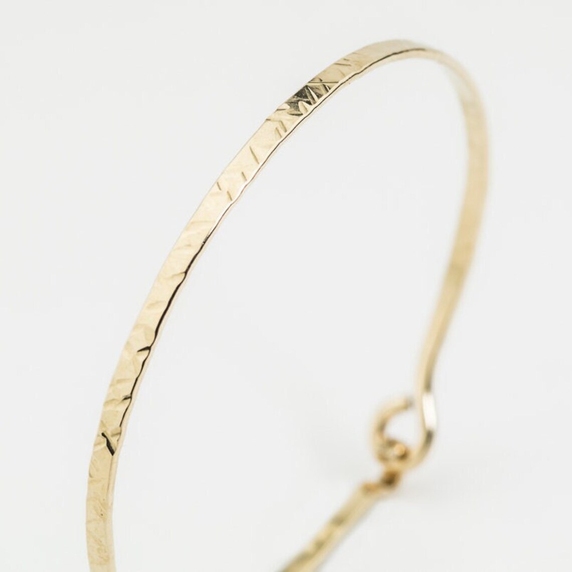 Yellow Gold Filled Bangle Open Bangle Textured Bracelet - Etsy