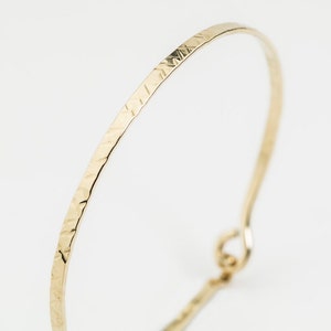 Yellow Gold Filled Bangle, Open Bangle, Textured Bracelet, Gold Bangle ...
