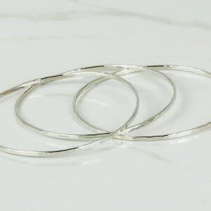Solid Silver Set of 3 Bracelets Sterling Silver Bangles - Etsy