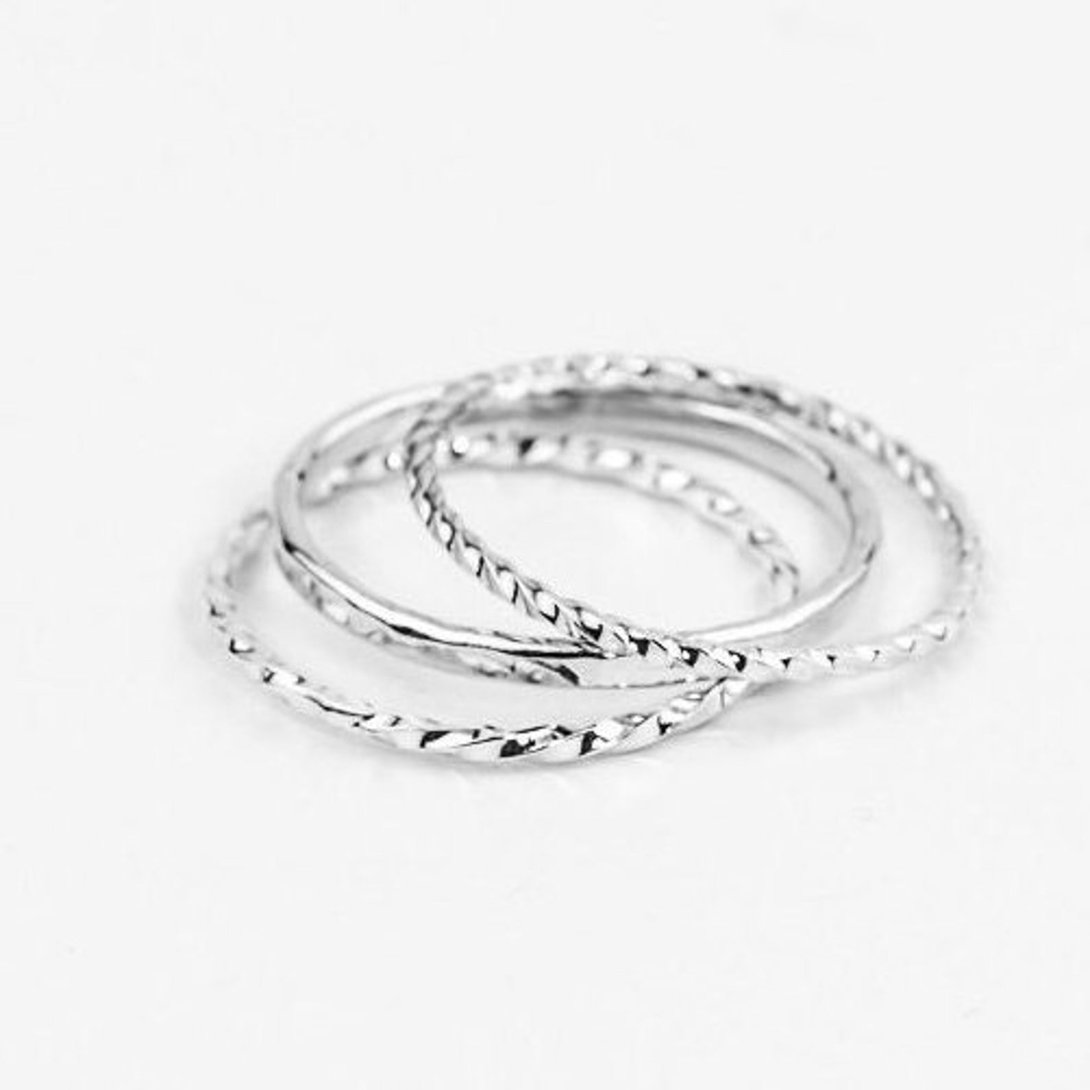 Set of 3 Sterling Silver Rings Stackable Rings Silver Ring - Etsy