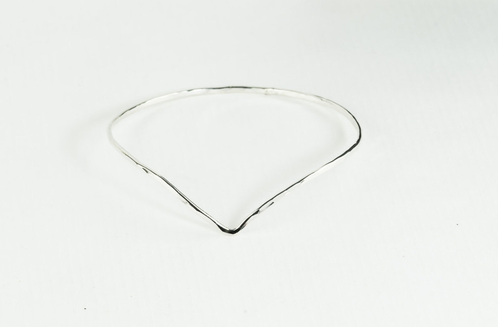 Sterling Silver Bangle Bracelet Chevron Bangle Minimalist | Etsy