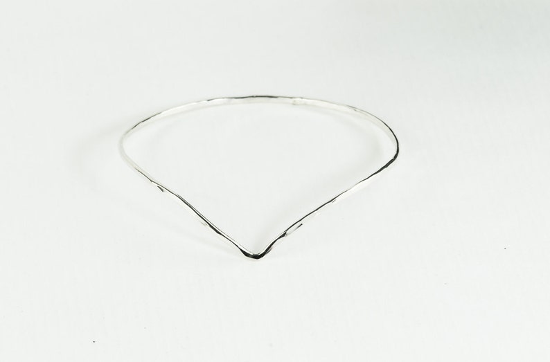 Sterling Silver Bangle Bracelet Chevron Bangle Minimalist | Etsy