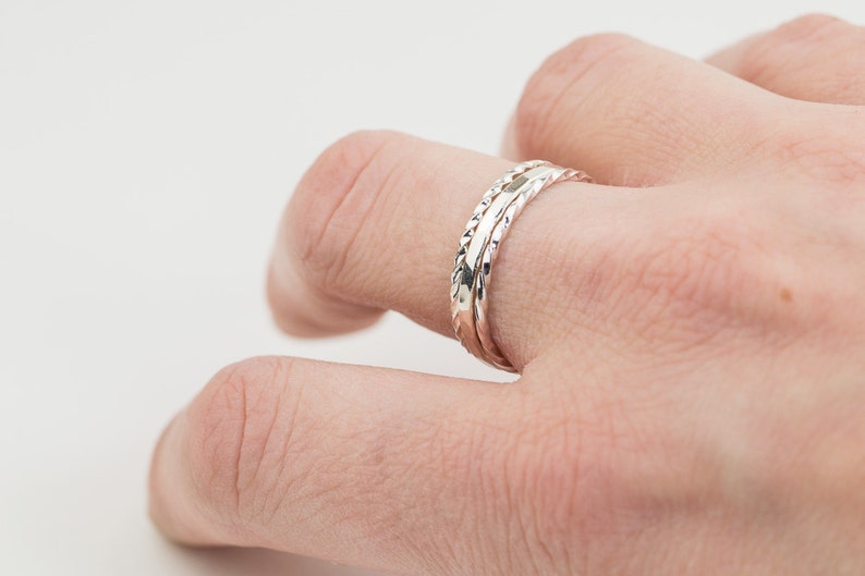 Set of 3 Sterling Silver Rings Stackable Rings Silver Ring | Etsy