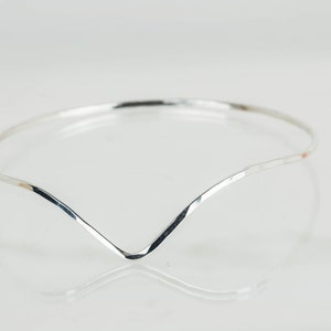 Sterling Silver Bangle Bracelet Chevron Bangle Minimalist - Etsy