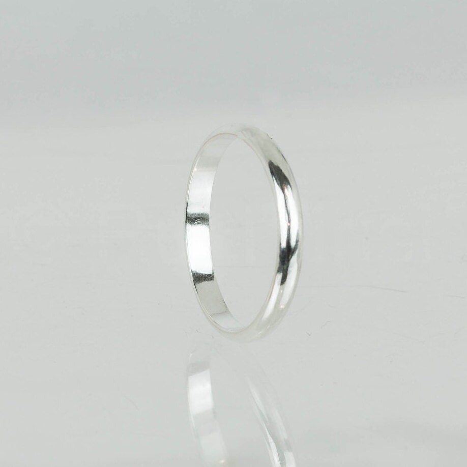 Simple Wedding Ring Sterling Silver 3 MM Band Silver Wedding - Etsy