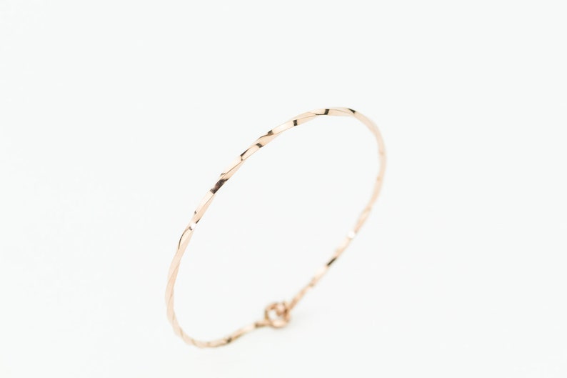 Rose Gold Bangle Open Bangle Gold Bangle 14K Gold Filled | Etsy