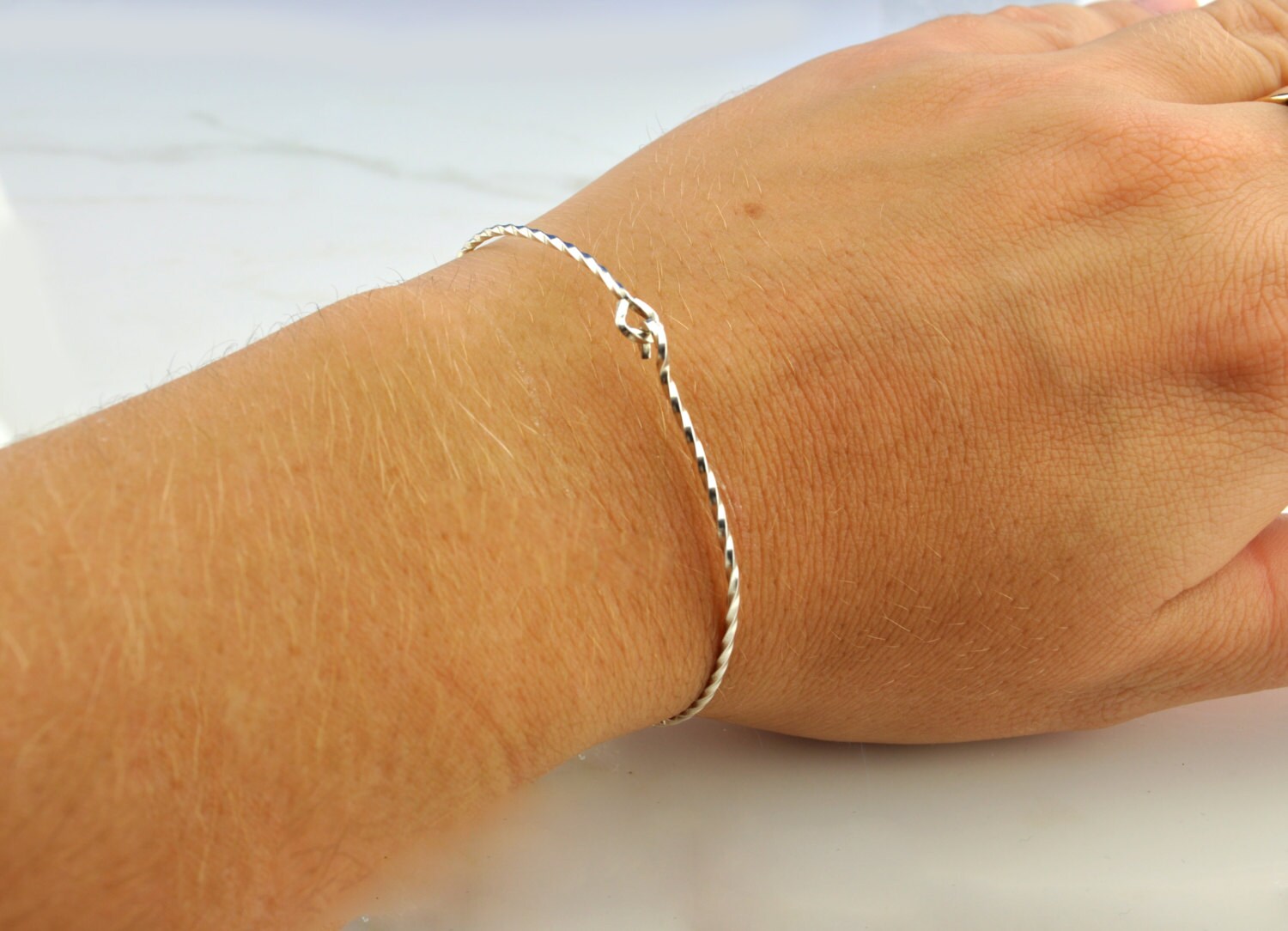 Thin Bangle Bracelet Sterling Silver Bangle Simple Bangle | Etsy