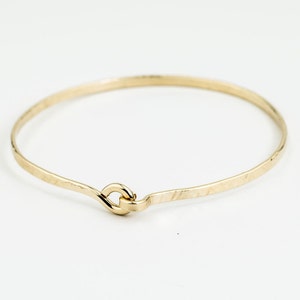 Yellow Gold Filled Bangle, Open Bangle, Textured Bracelet, Gold Bangle ...