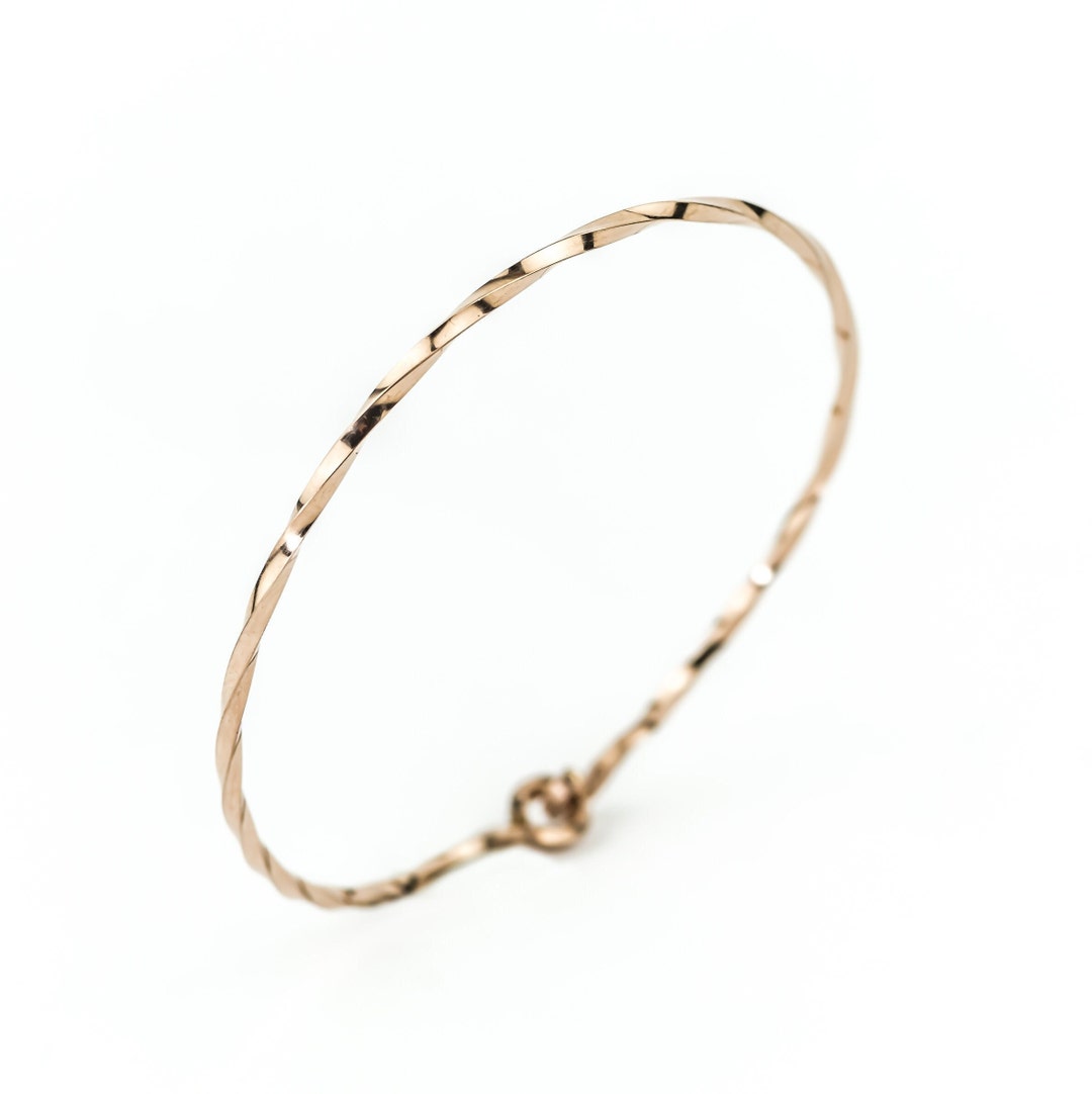 Rose Gold Bangle Open Bangle Gold Bangle 14K Gold Filled - Etsy