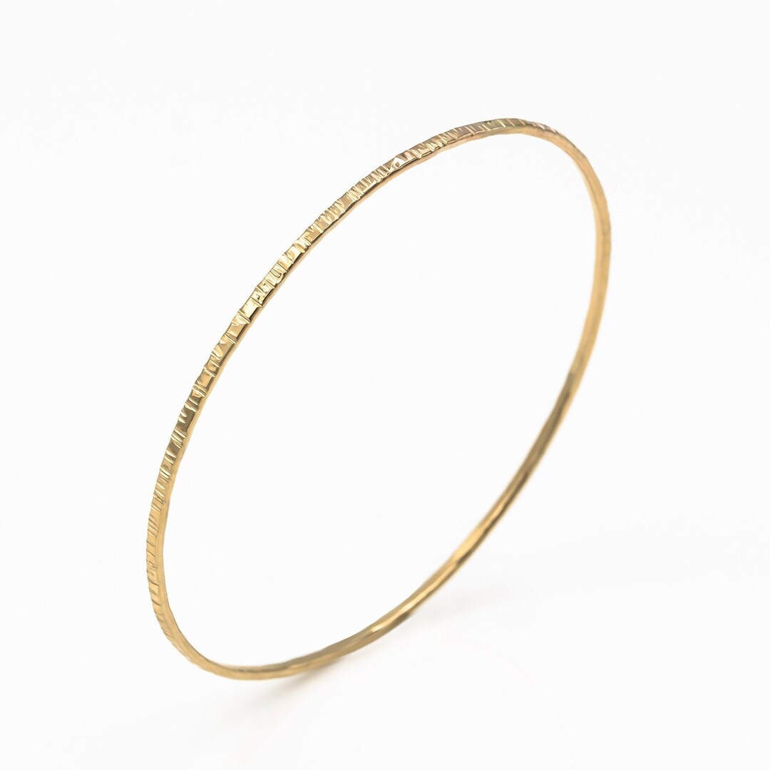 Birch Tree Bark Texture Gold Bangle Thin Bangle Bracelet - Etsy