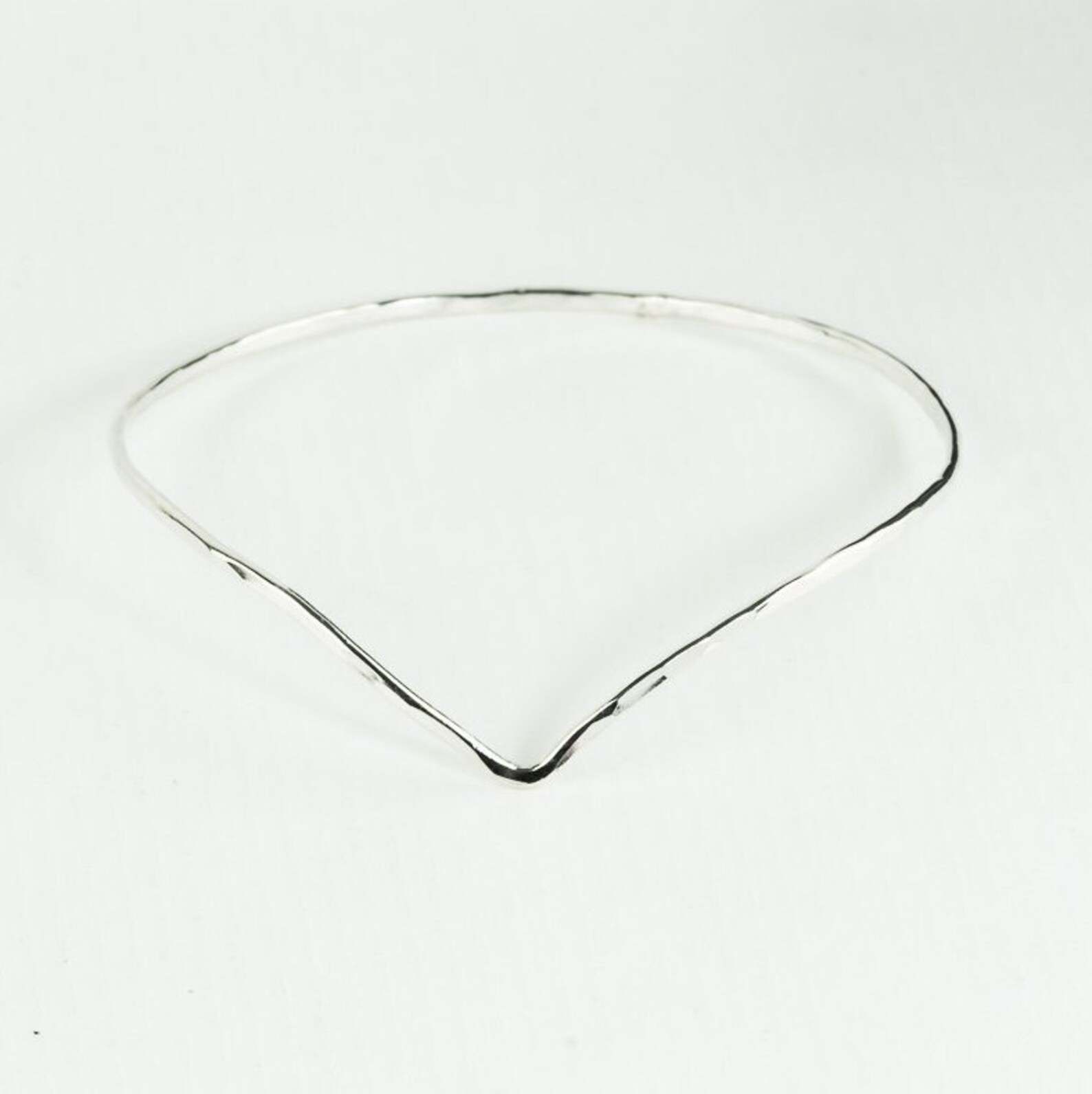 Sterling Silver Bangle Bracelet Chevron Bangle Minimalist - Etsy
