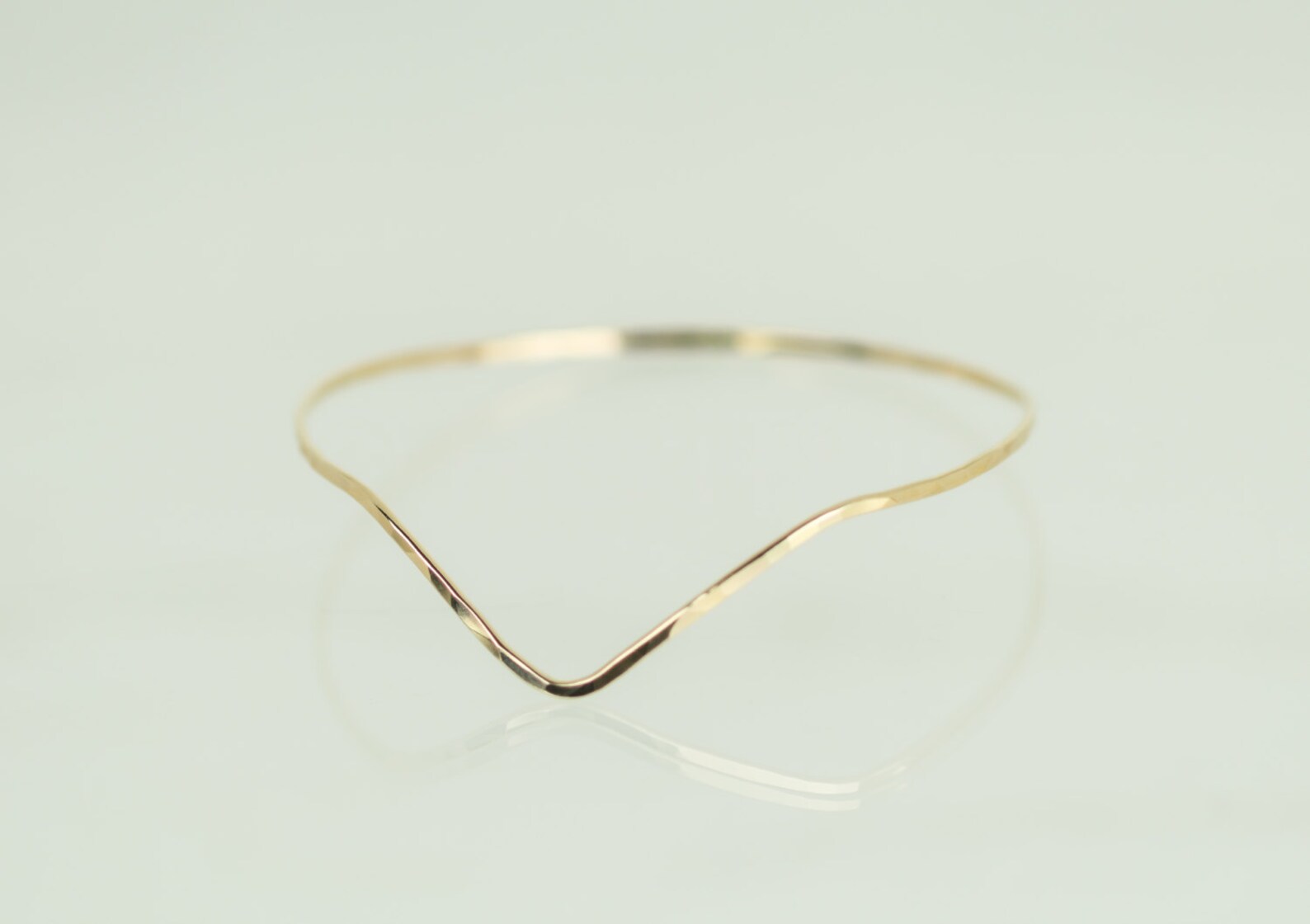 Sterling Silver Bangle Bracelet Chevron Bangle Minimalist | Etsy