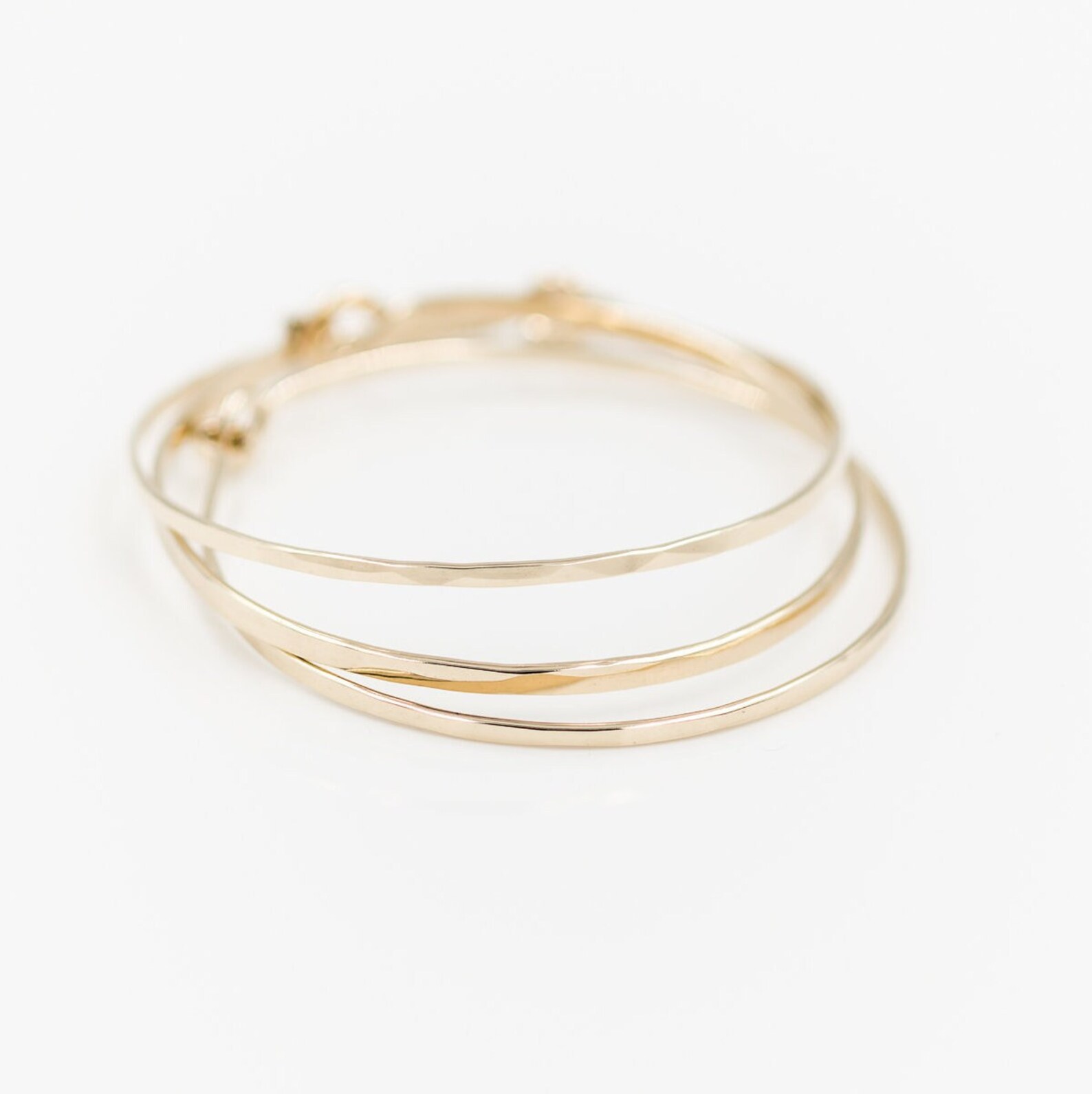 Gold Bangle Set of 3 Yellow 14k Gold Fill Bracelets 14k Gold - Etsy