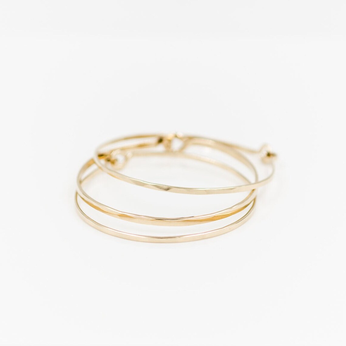 Gold Bangle Set of 3 Yellow 14k Gold Fill Bracelets 14k Gold - Etsy