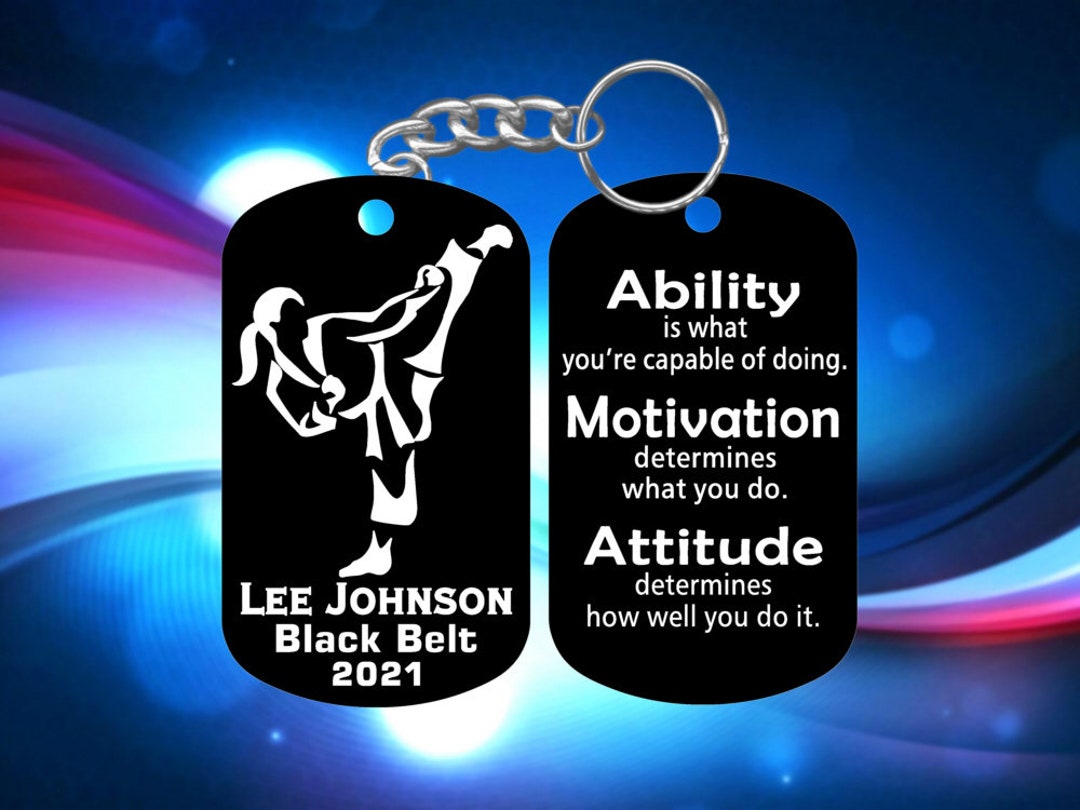 Taekwondo Karate Woman Martial Arts Keychain - Super Tough Metal ...