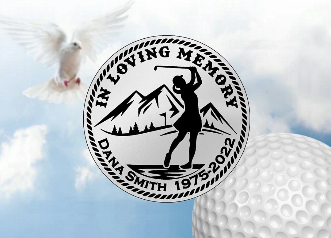 In Loving Memory Memorial Golf Ball Marker - Golfing Woman High ...