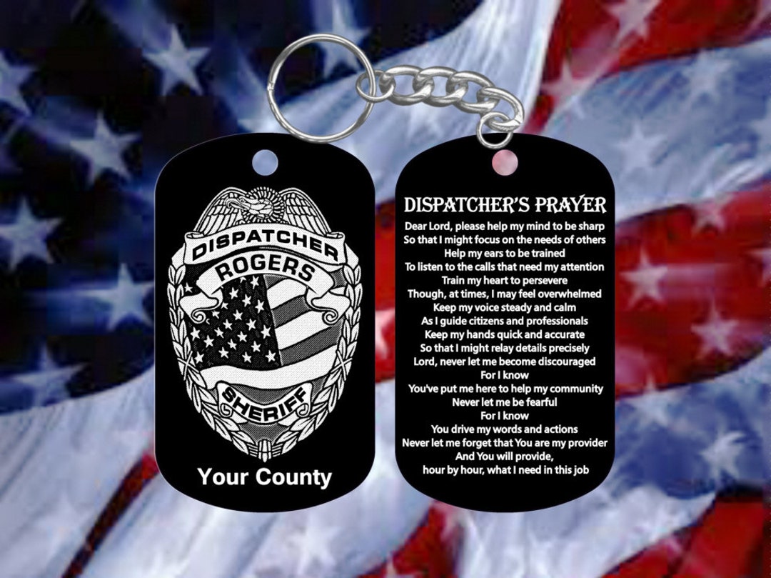 911 Sheriff Badge Dispatcher Gift - With Dispatchers Prayer - GI Dog ...