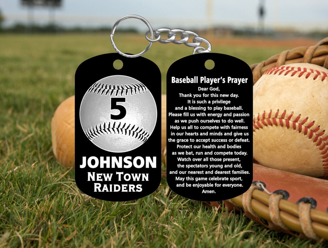 Baseball Player Gift - Dog Tag Keychain - Super Hard Anodized ...