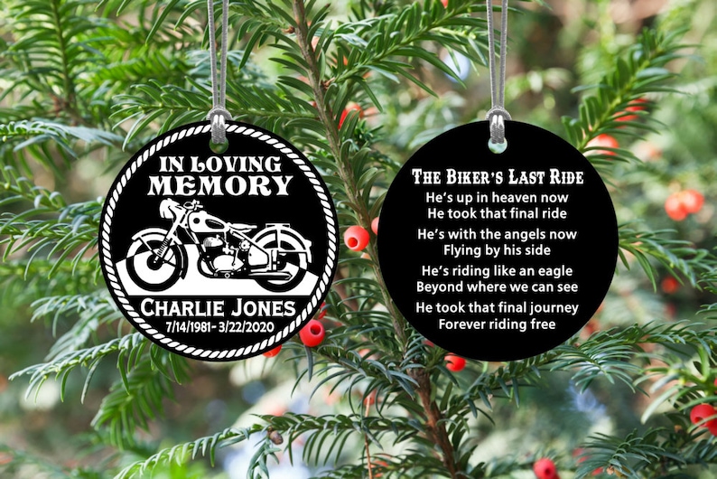Biker - in Loving Memory - Remembrance Keepsake Engraved Ornament ...