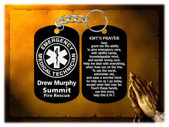 EMT Emergency Medical Technician GI Dog Tag Keychain EMT - Etsy
