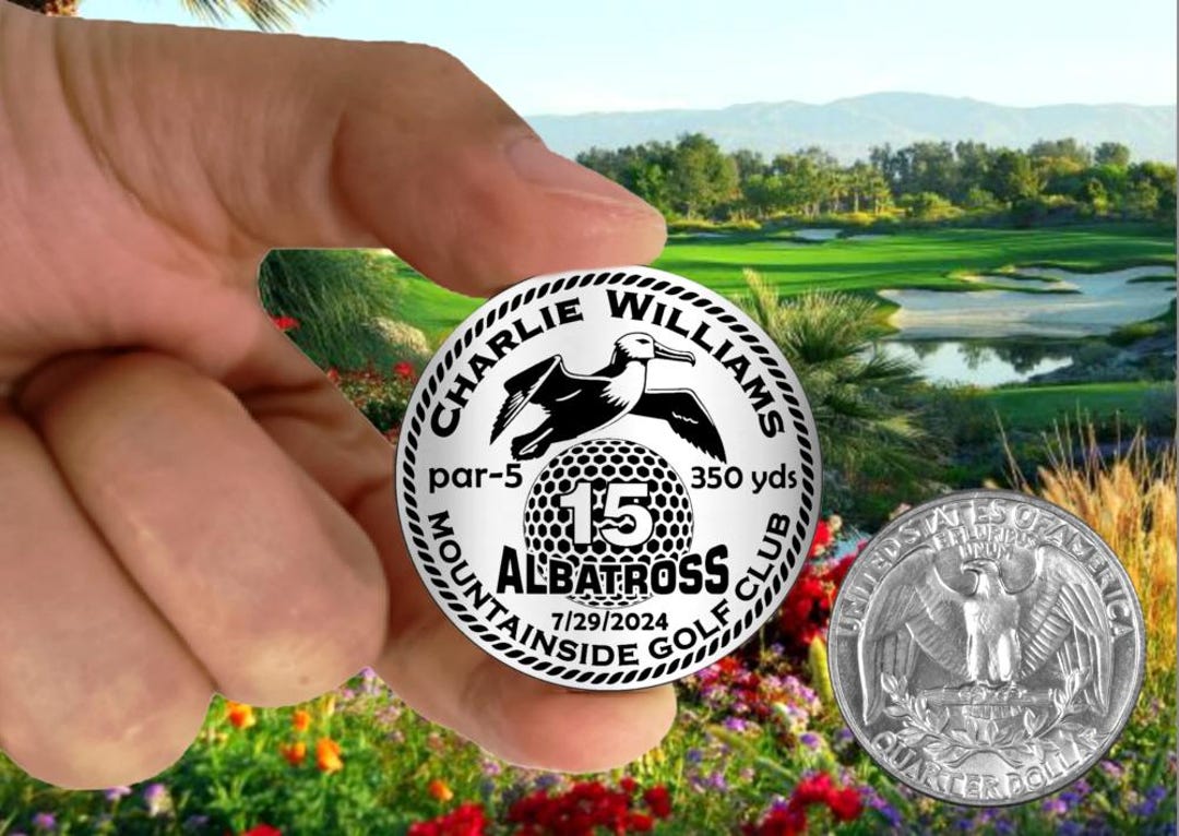 Golfer Albatross Golf Ball Marker - Large 1-1/4" Magnetic Stainless ...
