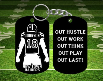 Football Players Gift - Dog Tag Keychain - Super Tough Metal ...