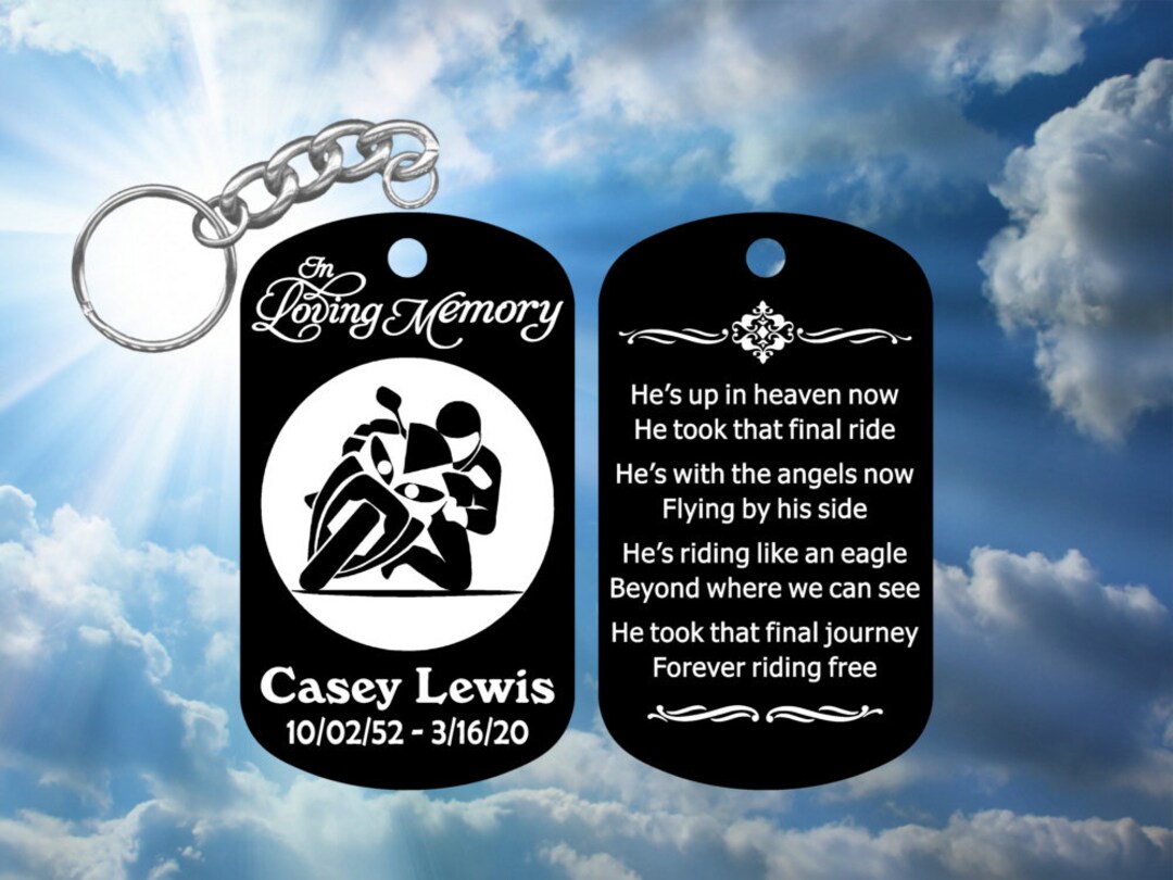 Motorcycle Biker Remembrance Sports Bike Keychain - in Loving Memory ...