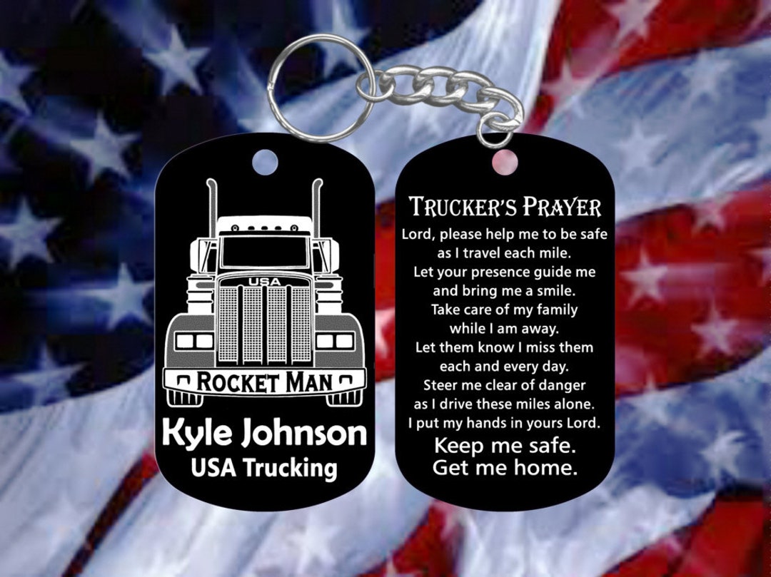 Semi Truck Driver Peterbilt Kenworth Freightliner Keychain Personalized ...