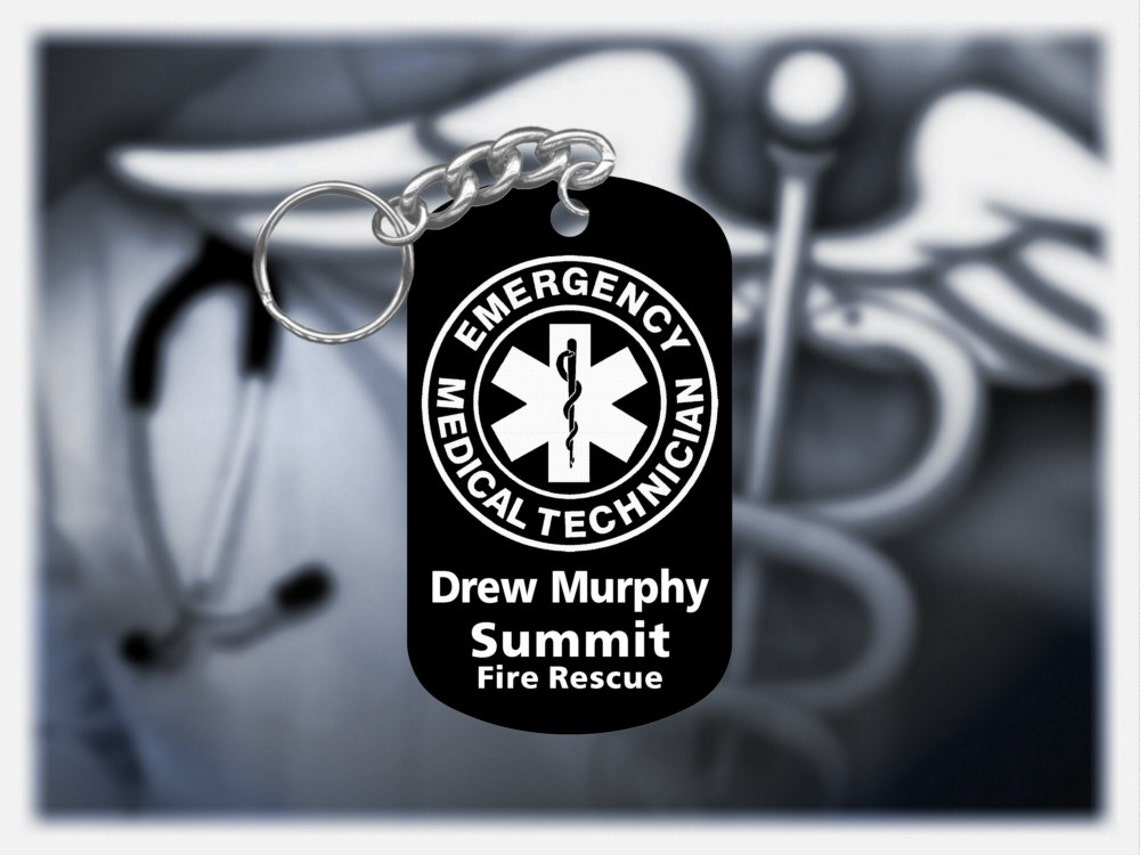 EMT Emergency Medical Technician GI Dog Tag Keychain - Etsy
