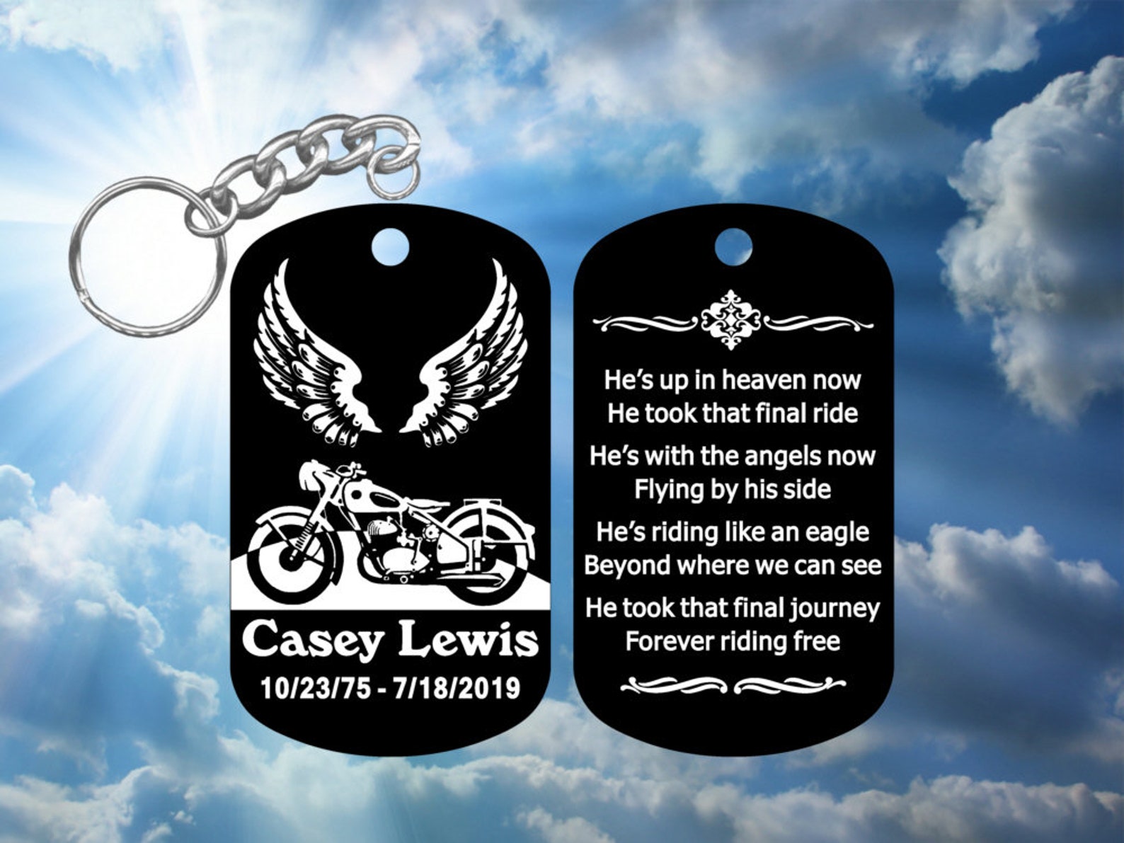 Biker Motorcycle Remembrance Memorial Keychain - Etsy UK