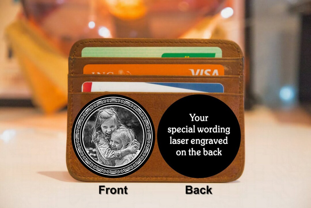 Custom Coin Laser Engraved Photo Large 2 Diameter Super Tough Metal ...