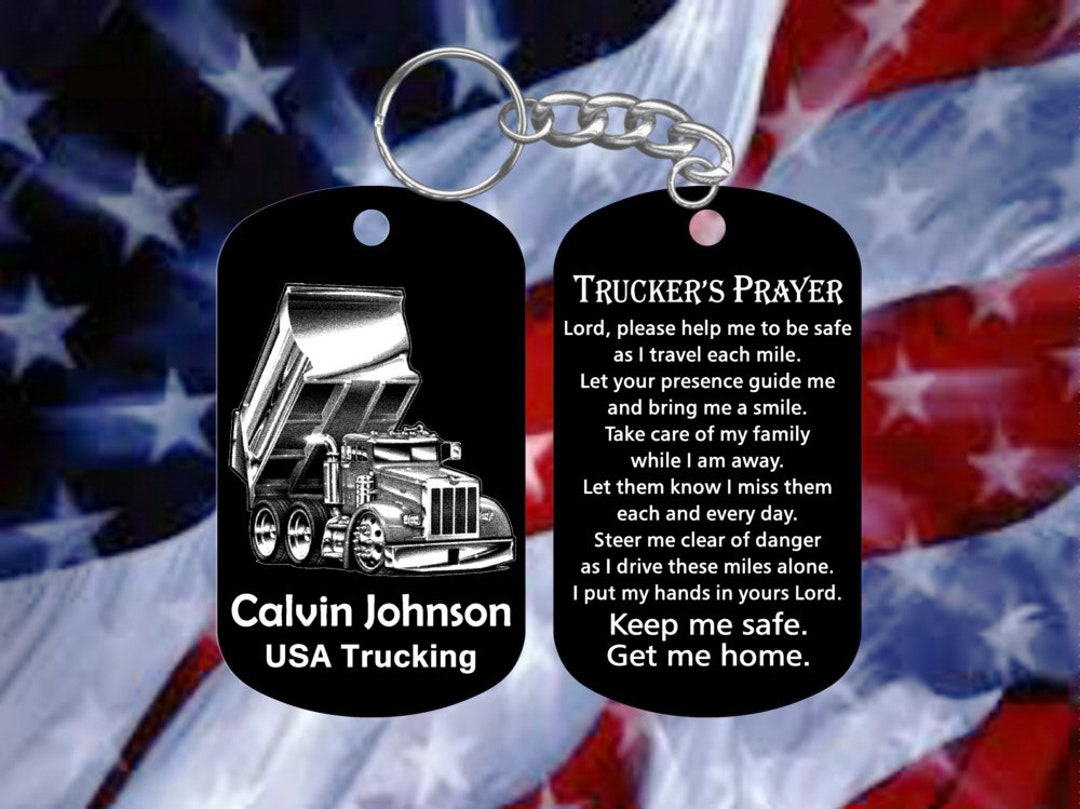 Dump Truck Driver Keychain With Trucker's Prayer - Super Tough Metal ...