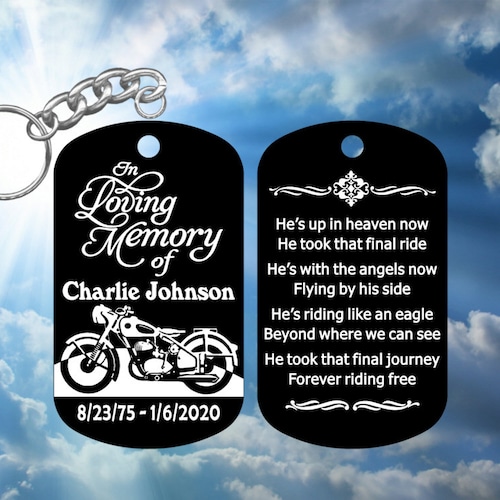 Biker in Loving Memory Remembrance Keepsake Engraved - Etsy