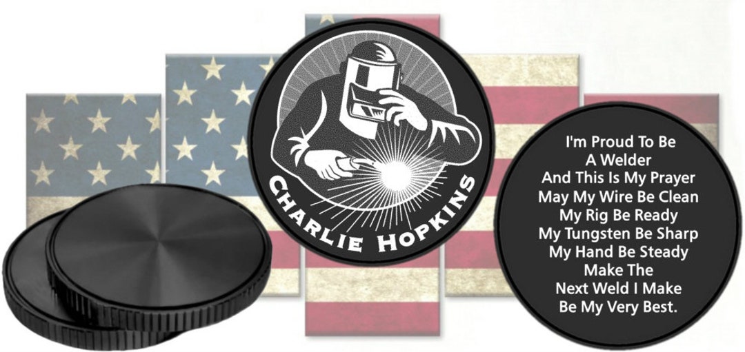 Welder Personalized Pocket Coin - Large Laser Engraved Challenge Coin ...